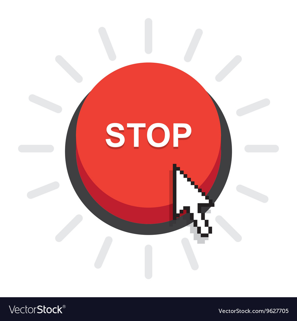 Red stop button Royalty Free Vector Image - VectorStock