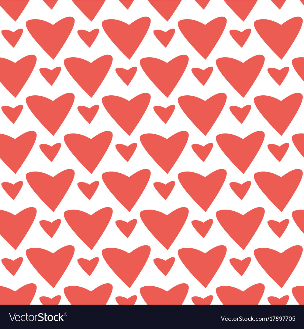 Simple red heart sharp seamless pattern Royalty Free Vector