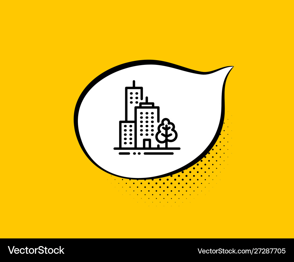 Skyscraper buildings line icon city architecture Vector Image