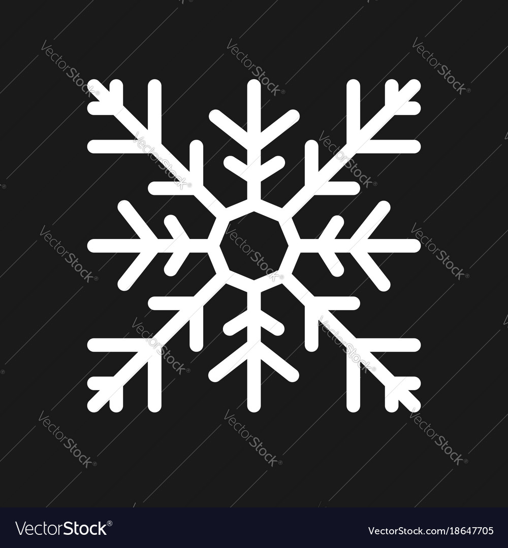 Square snowflake flat icon Royalty Free Vector Image
