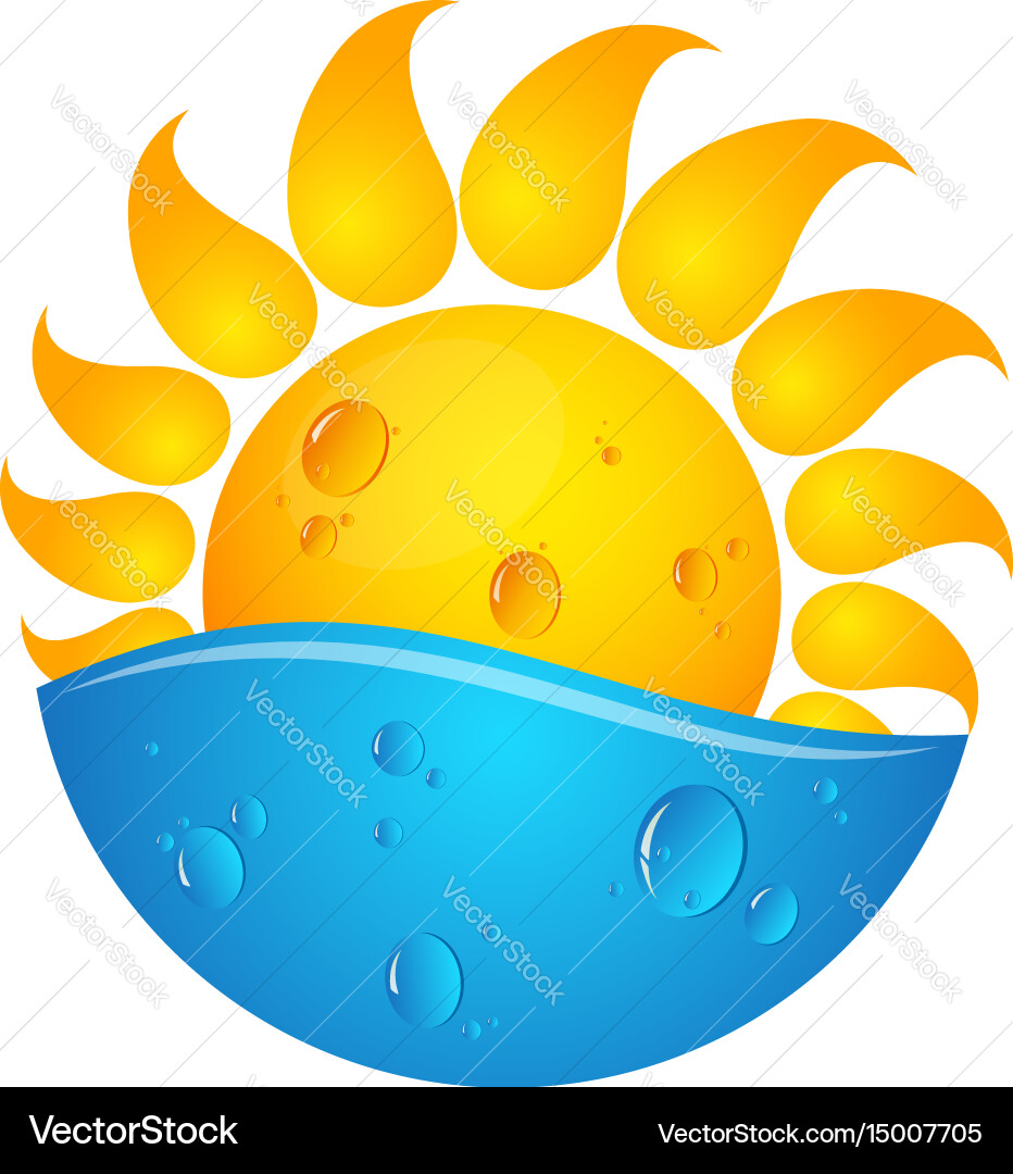 Sun and water Royalty Free Vector Image - VectorStock