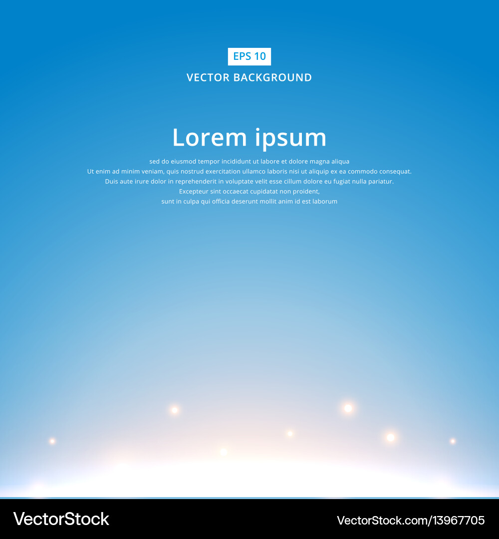 Sun rising with bright blue sky background Vector Image