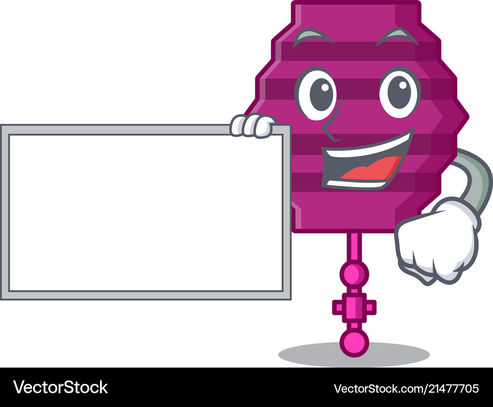 With board paper lantern character cartoon Vector Image