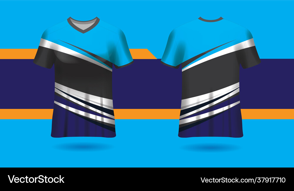 Club shirt design uniform front and back Vector Image