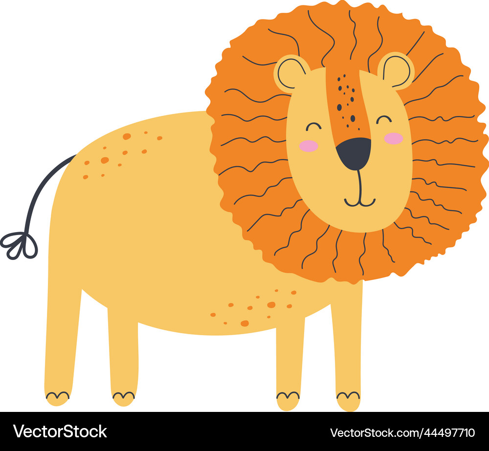 Cute lion adorable Royalty Free Vector Image - VectorStock