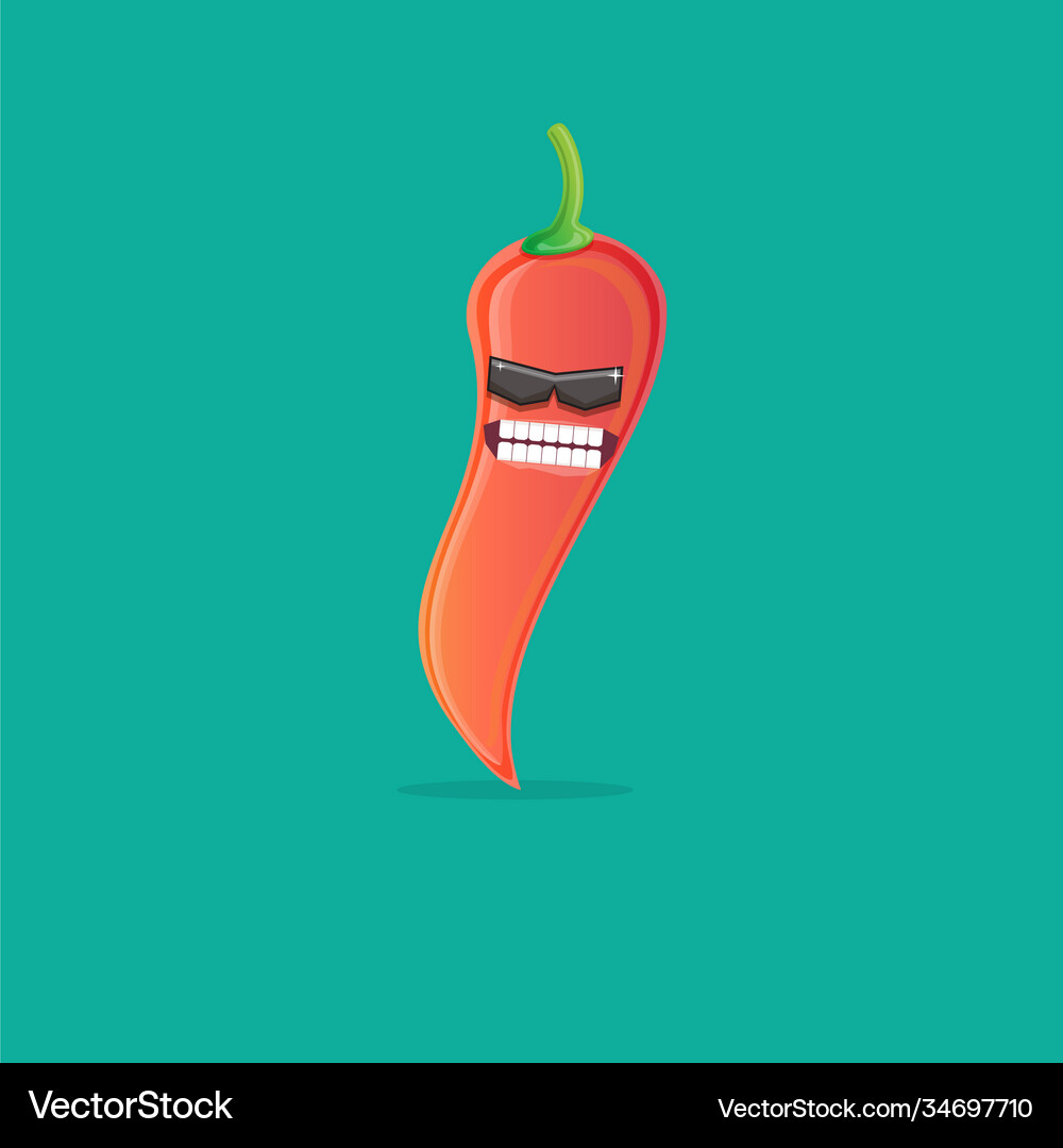 Funny cartoon red hot chilli pepper Royalty Free Vector