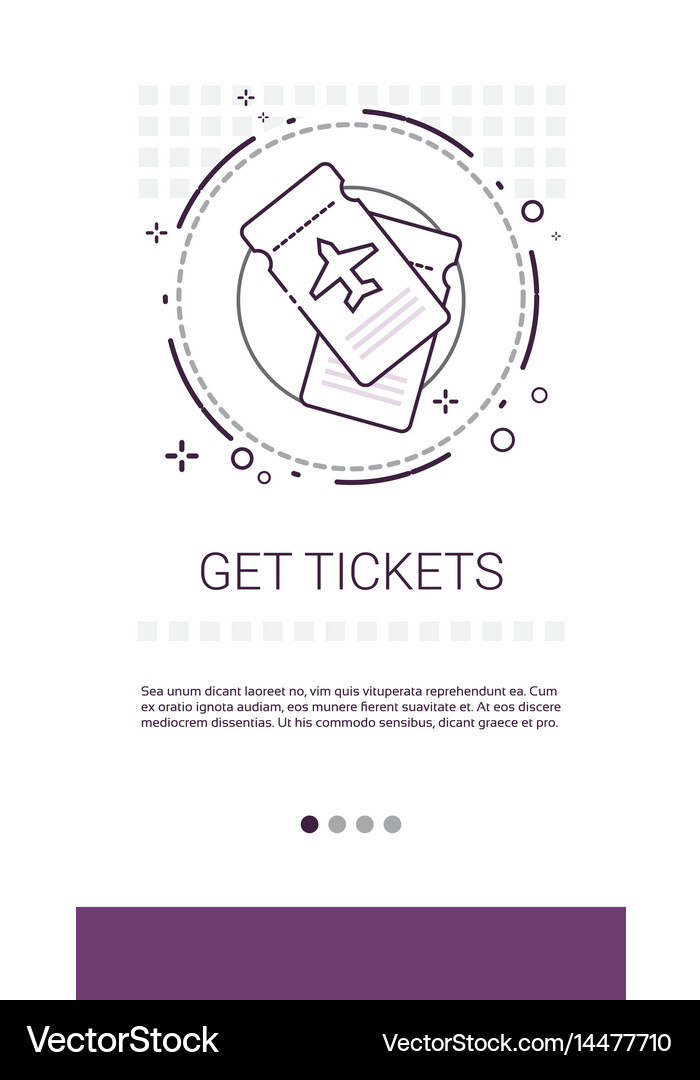 Get tickets online booking service banner Vector Image
