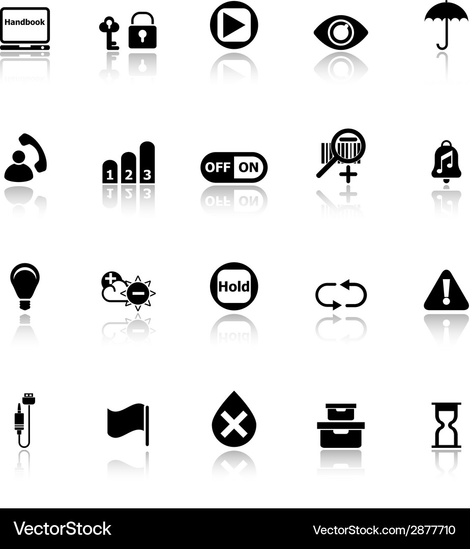 Home use machine sign icons with reflect on white Vector Image