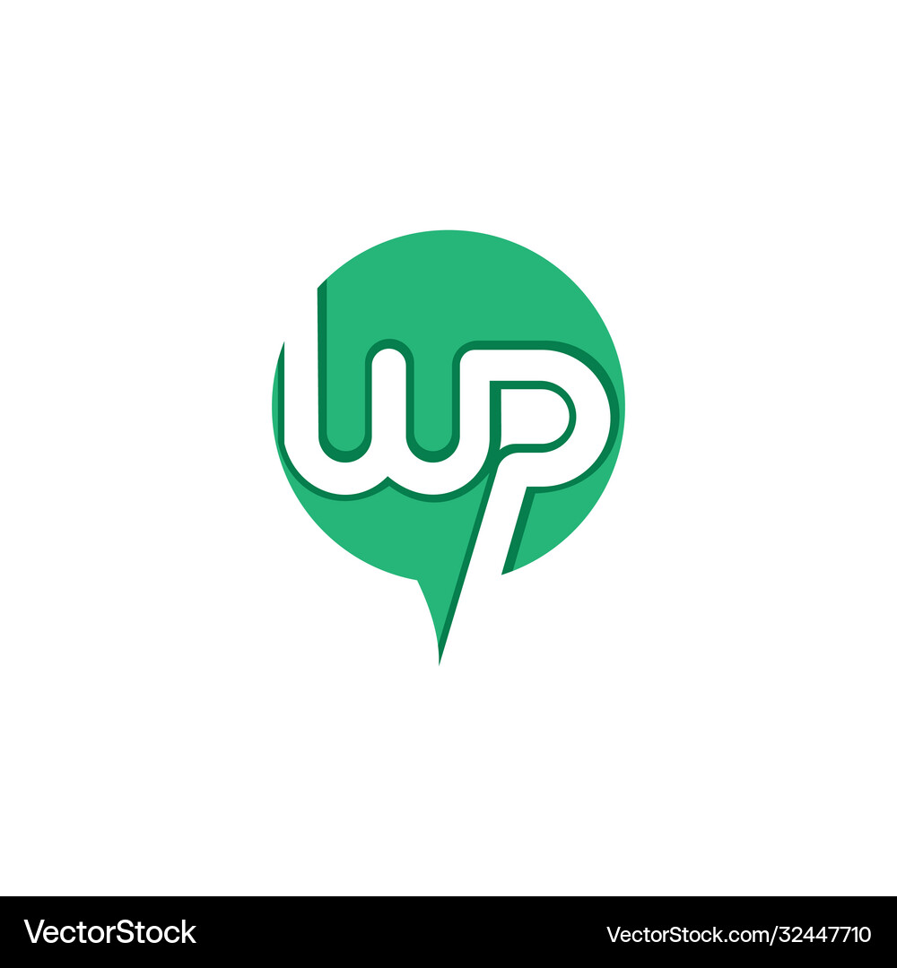 Initial letter wp or pw logo design template Vector Image