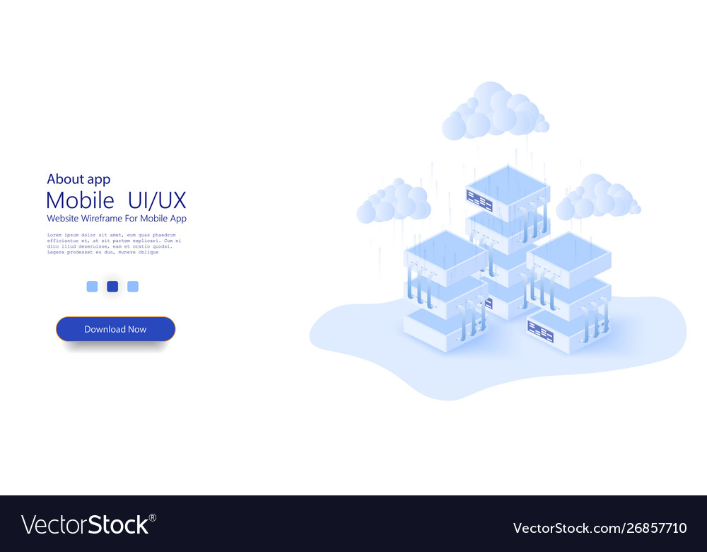 Isometric big data processing digital network Vector Image