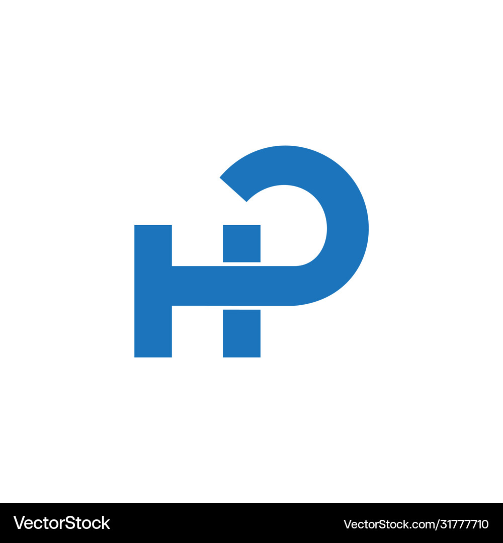 Letter hp linked geometric simple symbol logo Vector Image