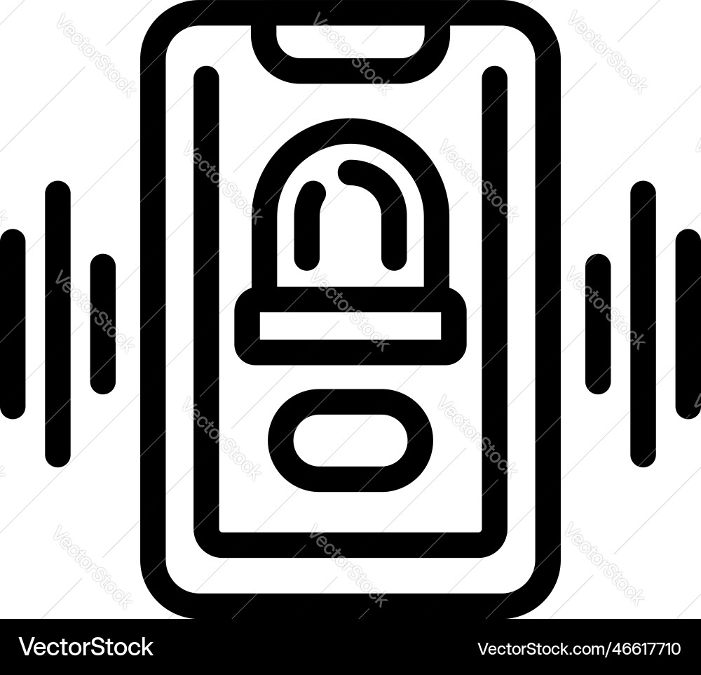 Mobile flasher icon outline guard safety Vector Image