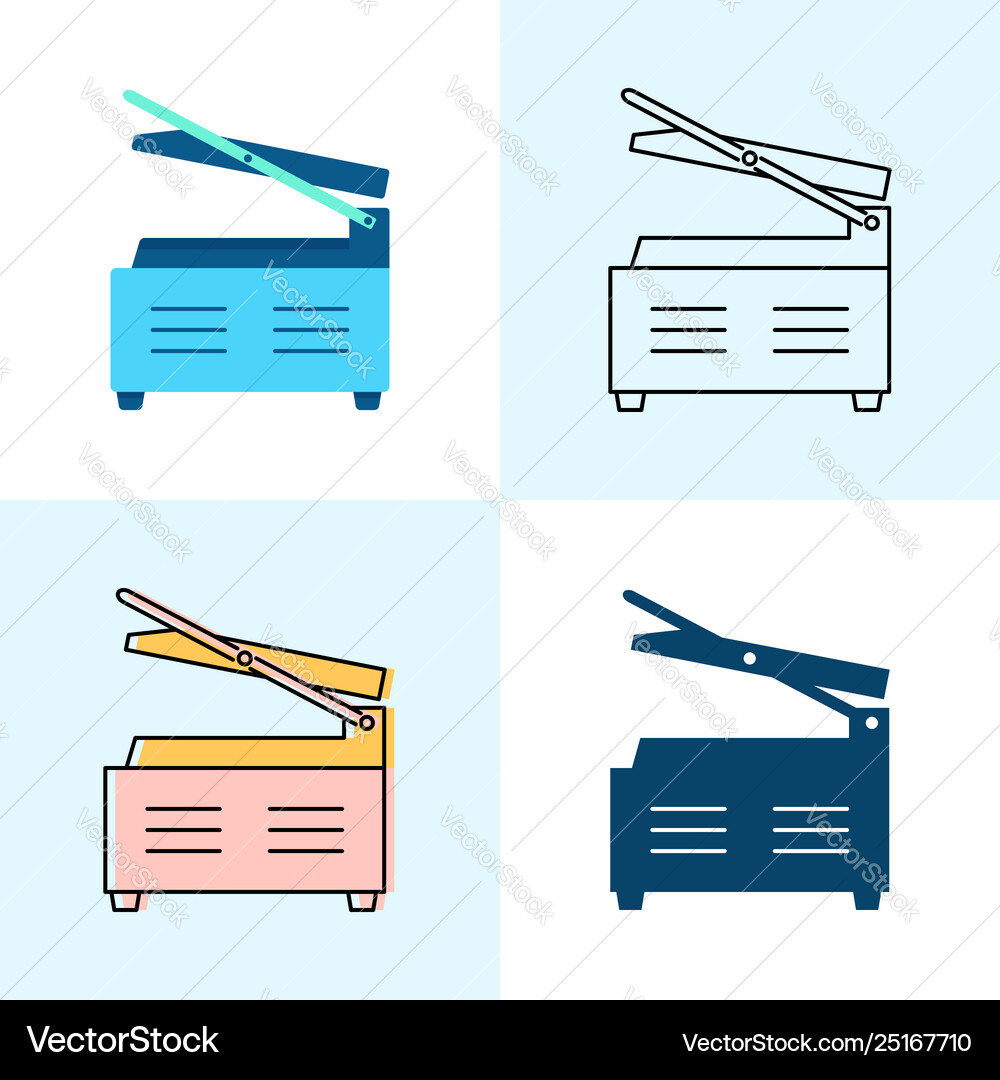 Panini grill icon set in flat and line styles Vector Image
