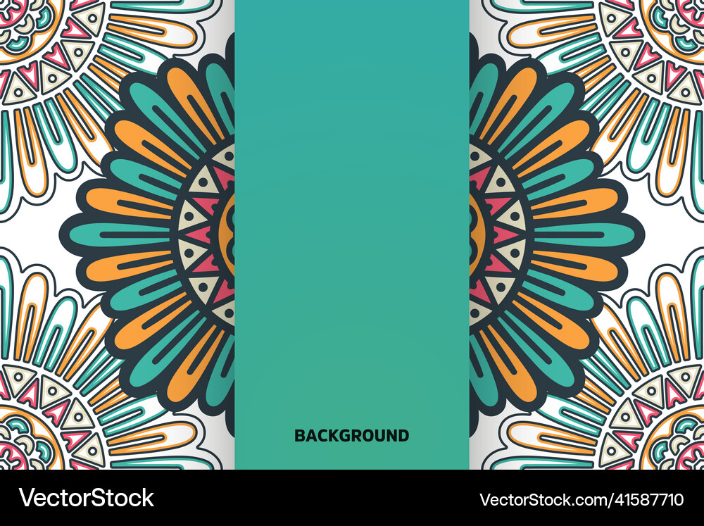 Simple background with colorful indian mandala Vector Image