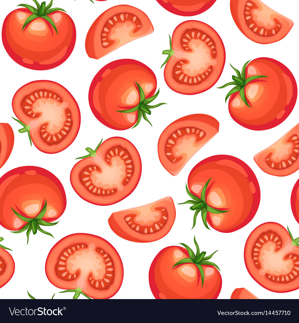Tomato seamless pattern Royalty Free Vector Image