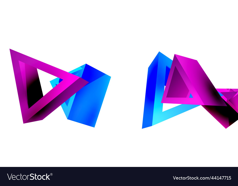 3d triangle abstract background basic shape Vector Image