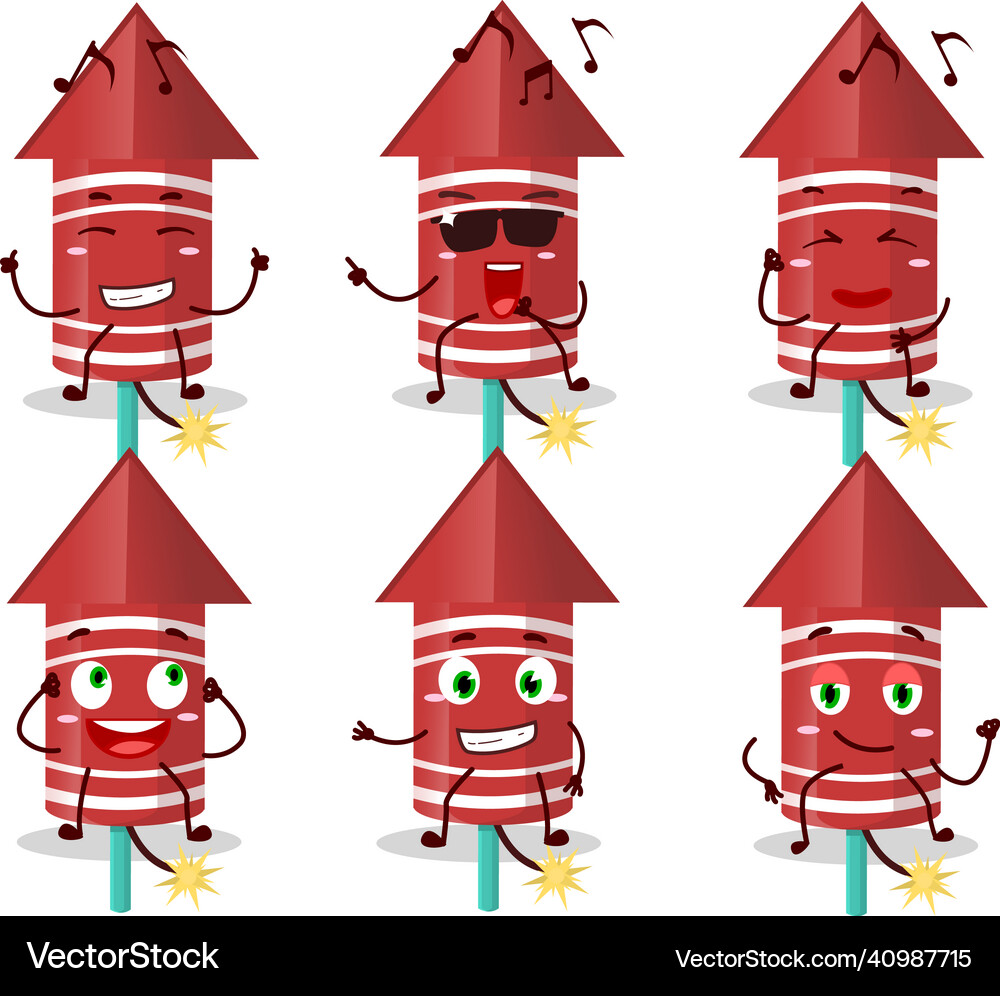 An image of red rocket firework dancer cartoon Vector Image