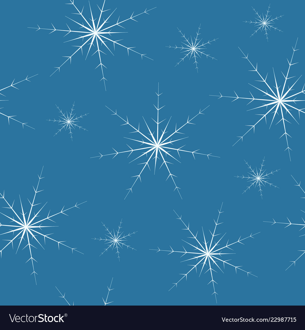 Beautiful white snowflake seamless pattern Vector Image