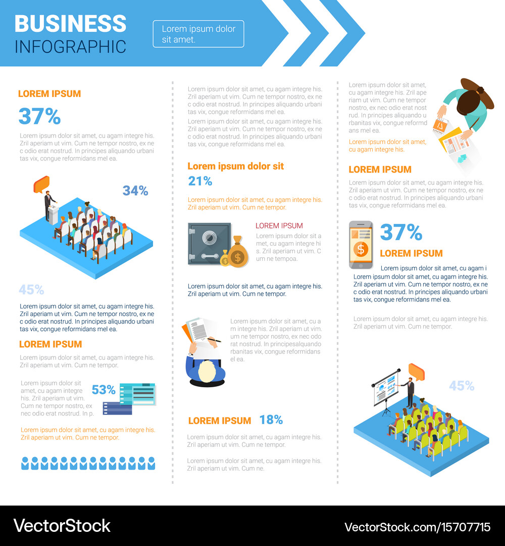 Business infographics set with copy space Vector Image
