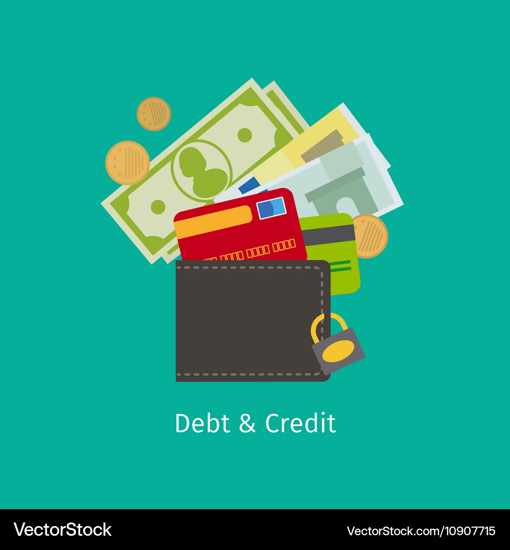 Debt and credit cartoon Royalty Free Vector Image