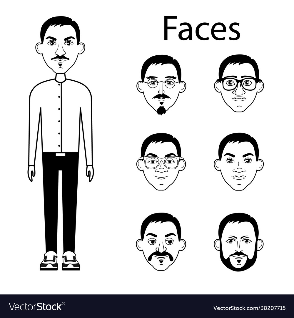 Faces for characters Royalty Free Vector Image
