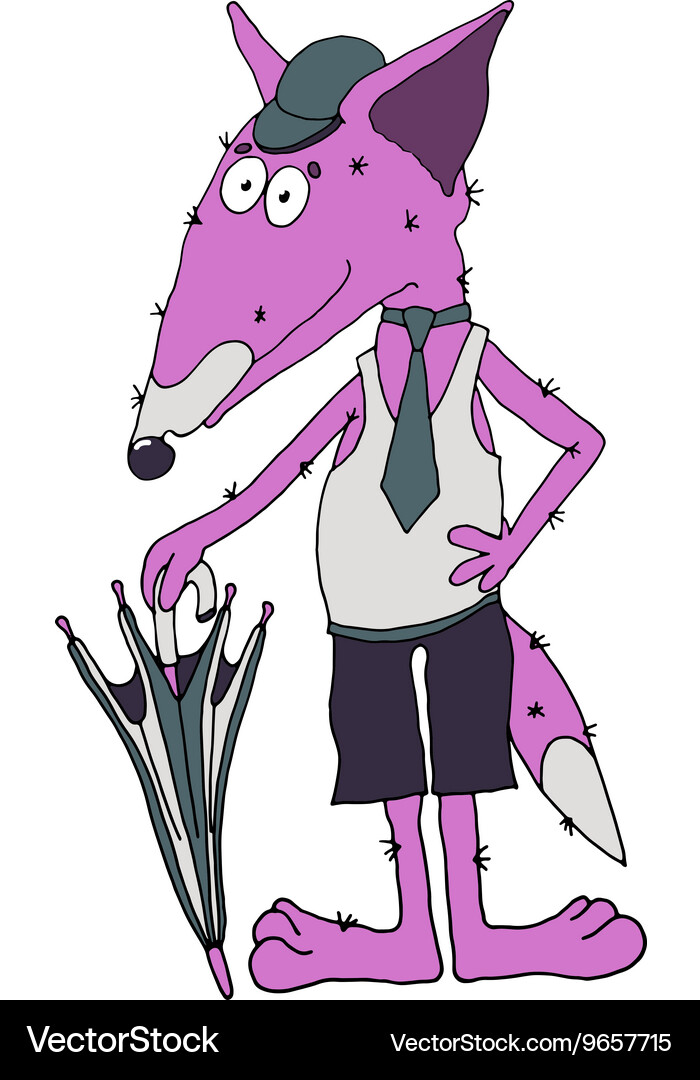 Fashion of humanized wolf Royalty Free Vector Image