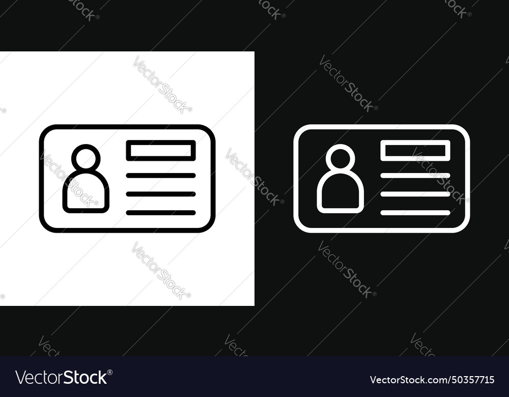 Id card icon set identification membership badge Vector Image