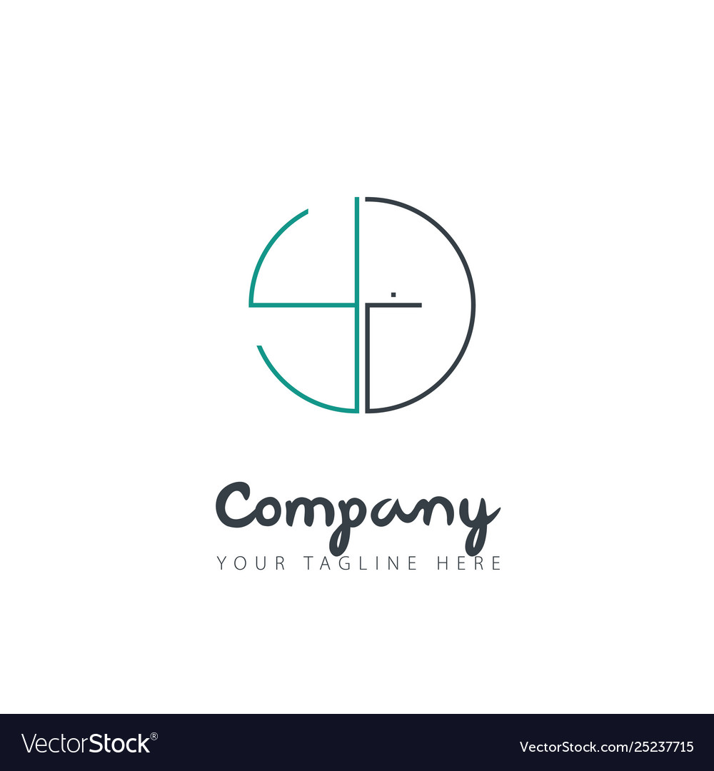 Initial letter yj circle design logo Royalty Free Vector
