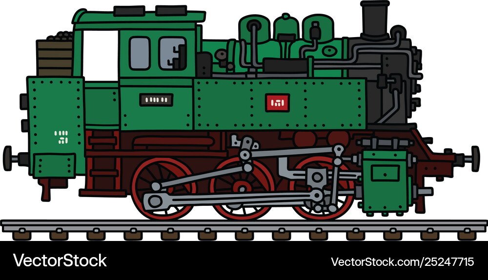 Old green tank engine locomotive Royalty Free Vector Image