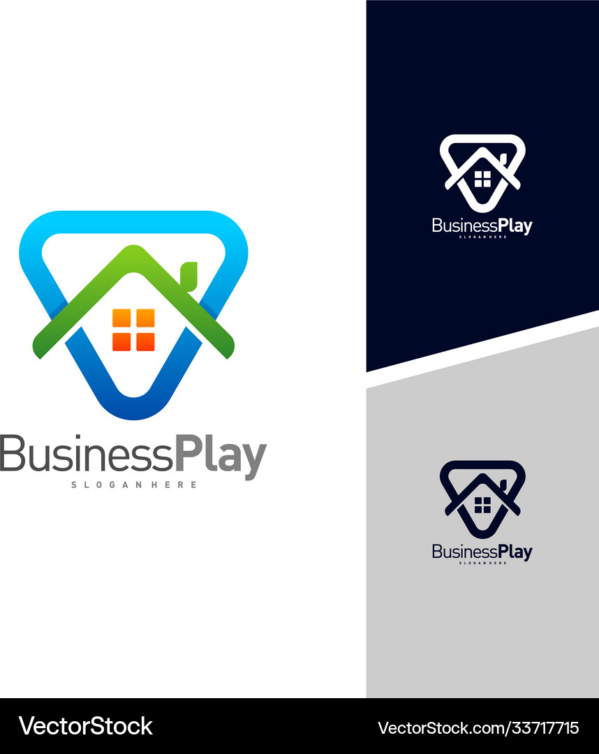 Play house logo design template icon Royalty Free Vector