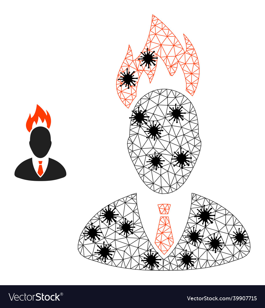 Polygonal mesh fired boss pictograms Royalty Free Vector Polygonal mesh fired boss pictograms Royalty Free Vector