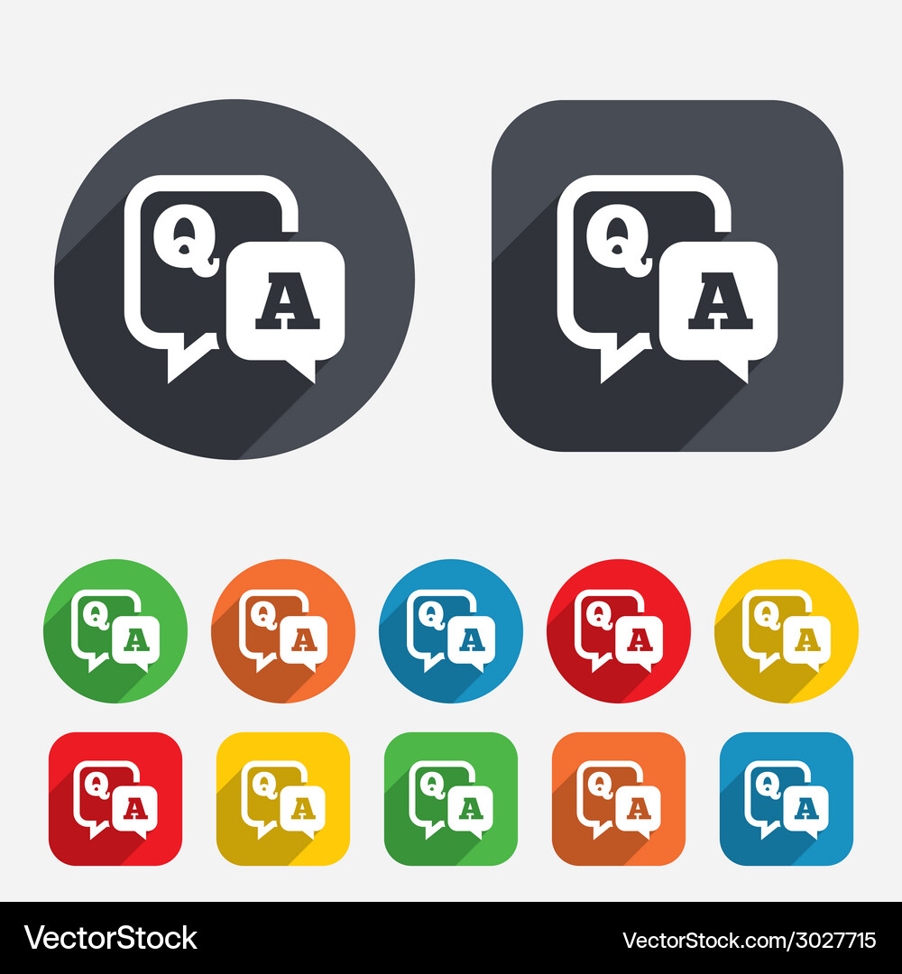 Question & Answer Icon Set Royalty Free Vector Image