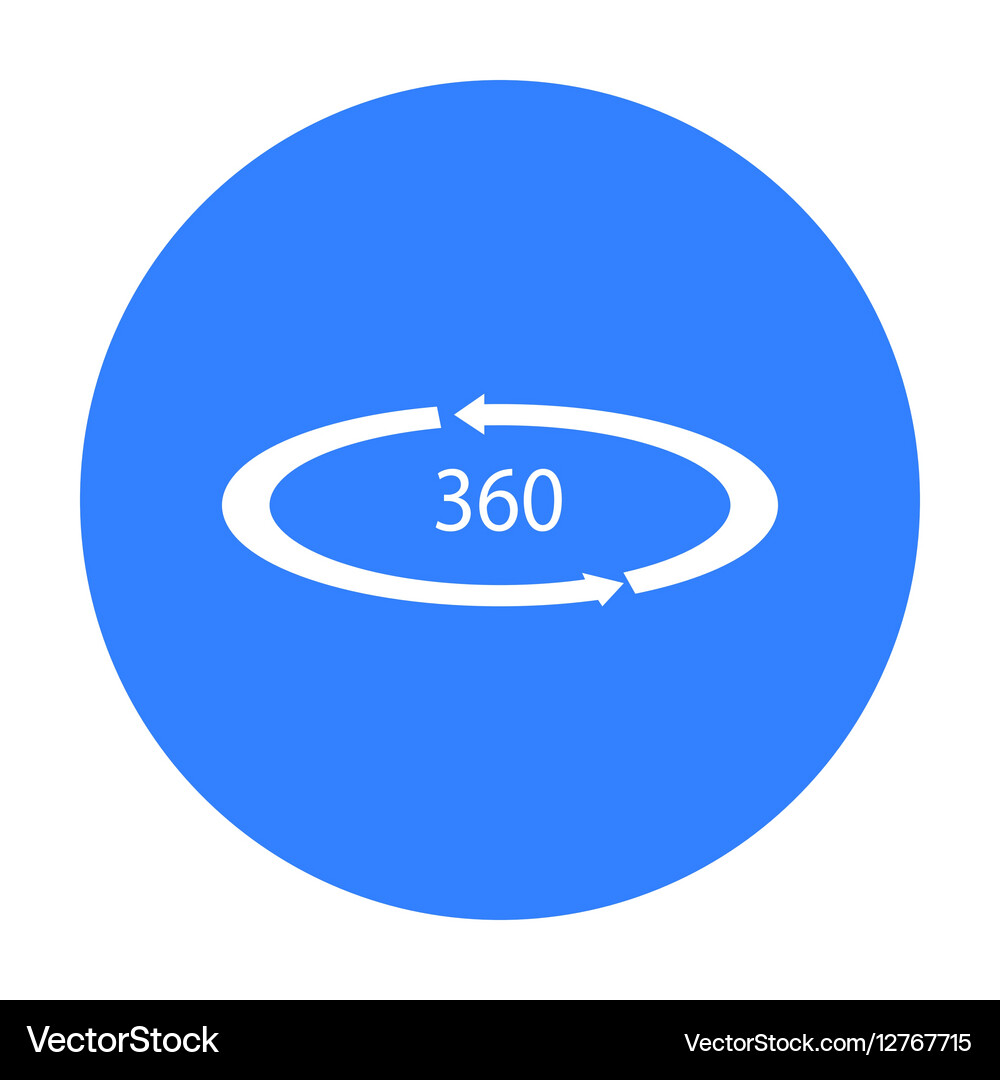 Rotation in the virtual reality icon black Vector Image