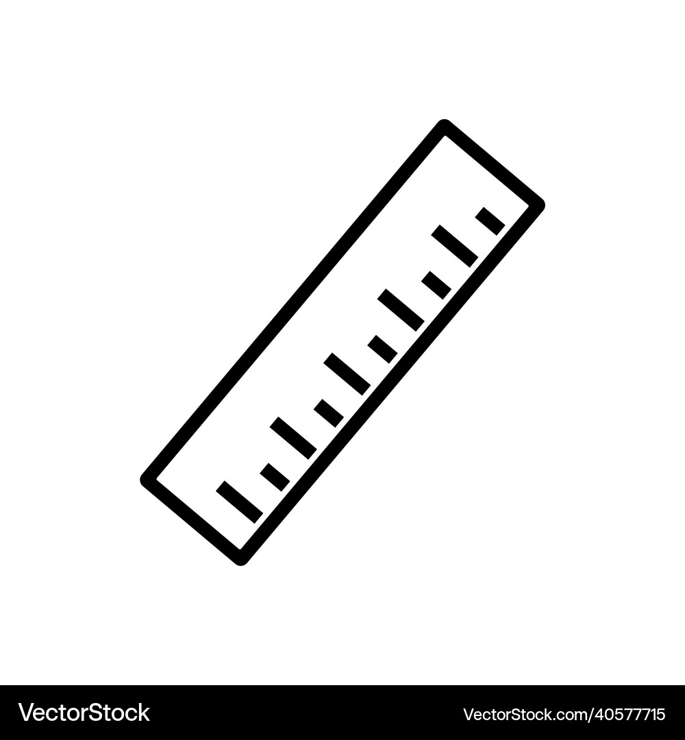 Ruller icon in outline style Royalty Free Vector Image