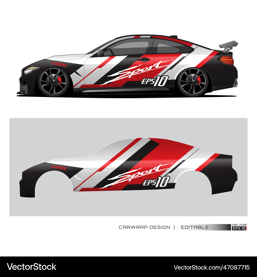 Service van car wrap design for race graphic Vector Image
