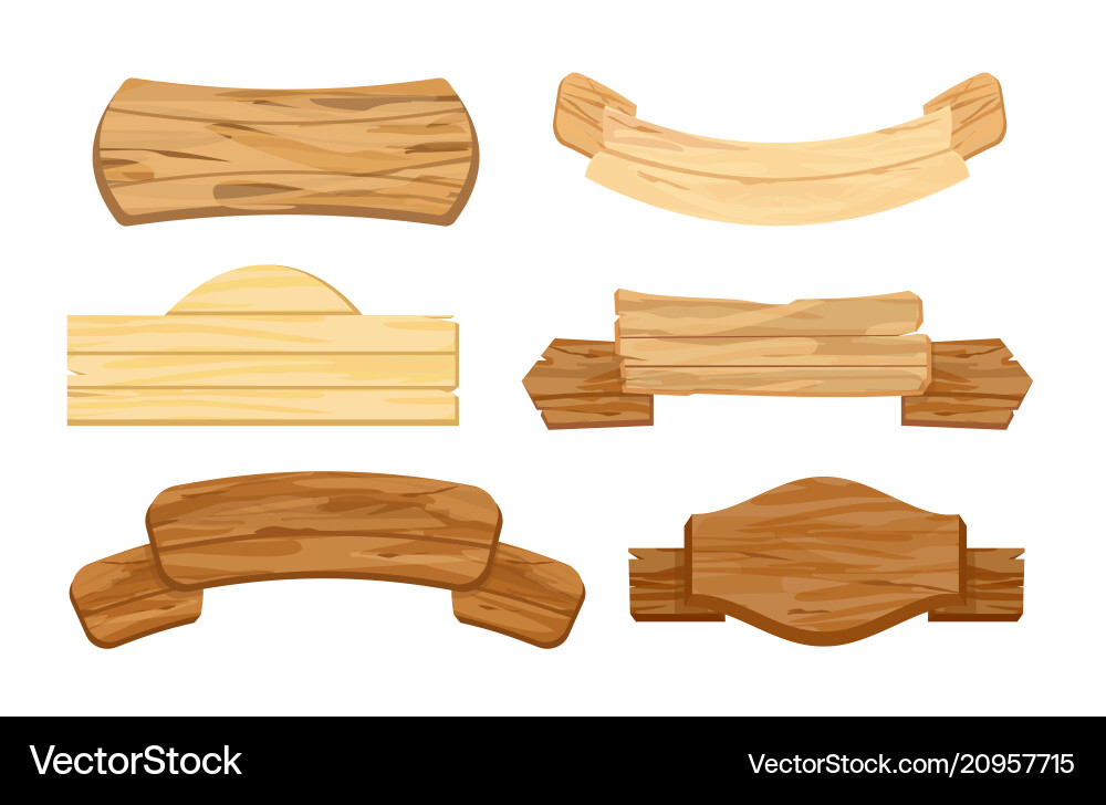 Set wooden planks or Royalty Free Vector Image
