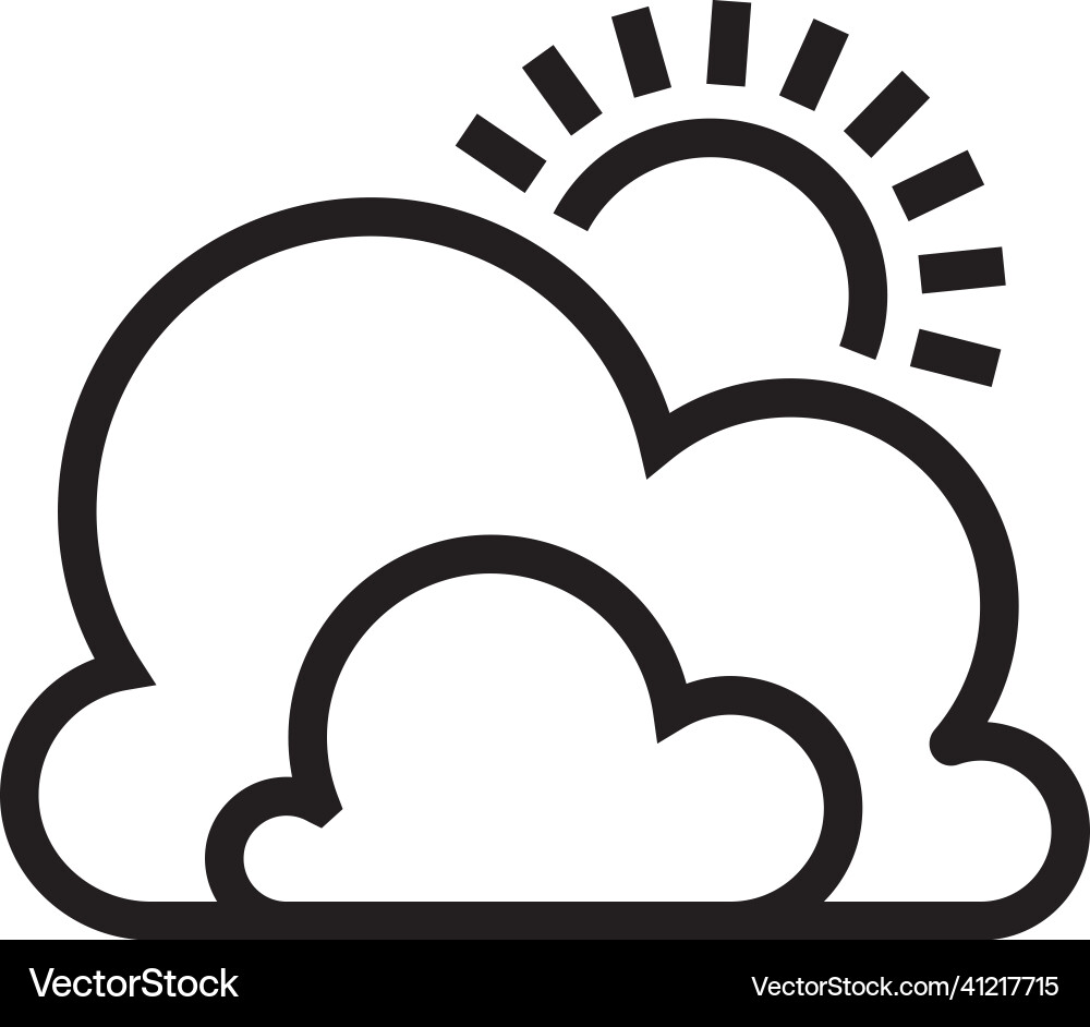 Sun behind clouds weather icon forecast logo Vector Image