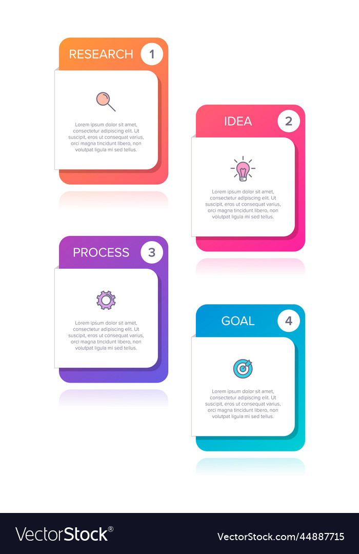 Vertical infographic design with icons and 4 Vector Image