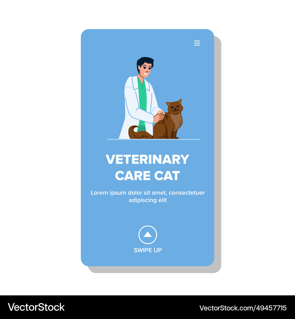 Vet veterinary care cat Royalty Free Vector Image