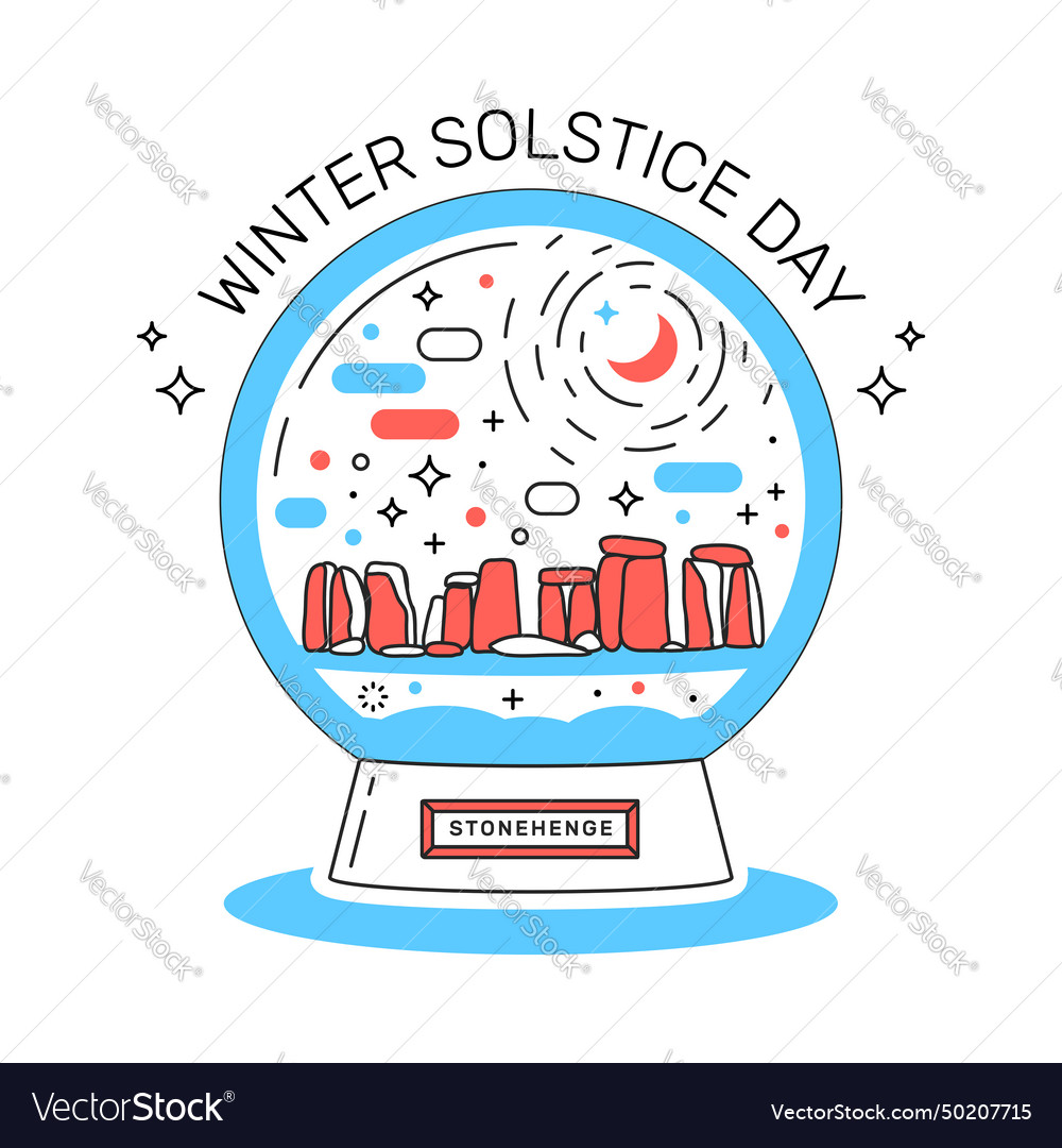 Winter solstice on december 21 snowball with Vector Image