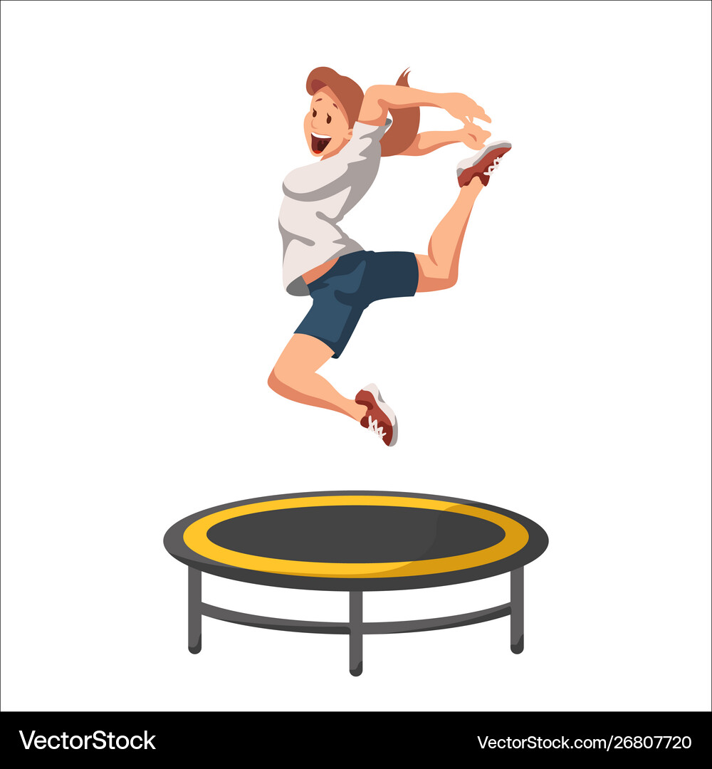 Cartoon style image a woman doing tricks Vector Image