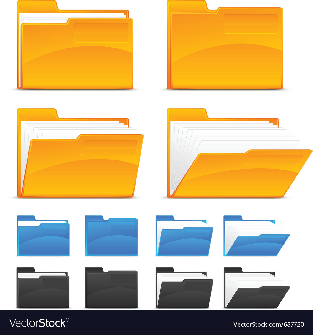 Folder icons Royalty Free Vector Image - VectorStock