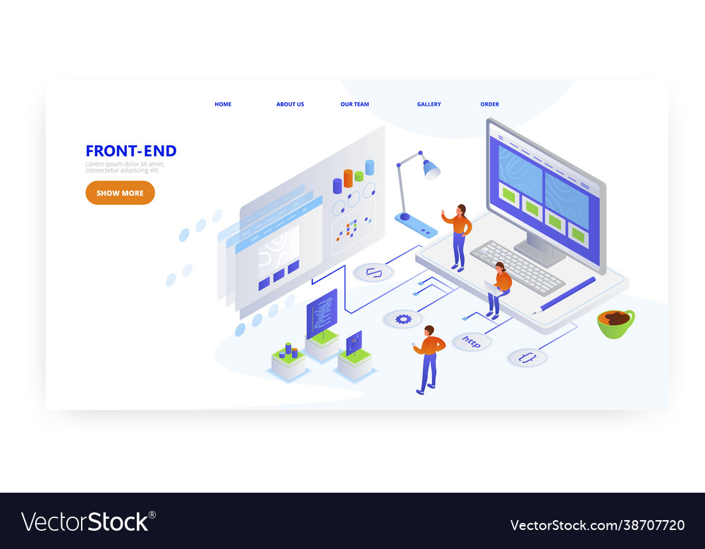 Frontend Landing-Seiten-Design-Website Banner Vektorbild