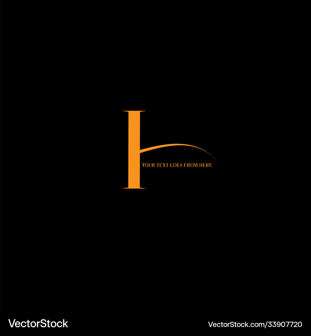 I letter logo vintage design Royalty Free Vector Image