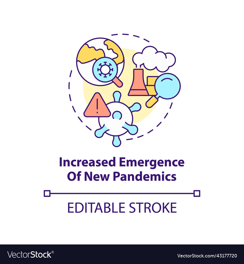 Increased emergence of new pandemics concept icon Vector Image