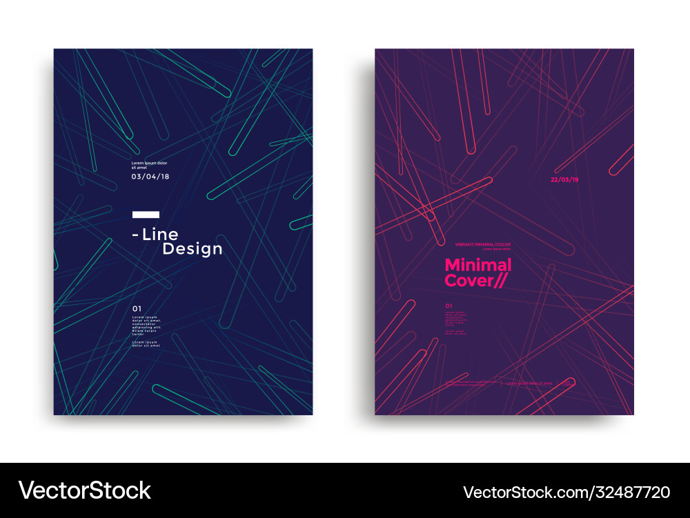 Minimal dynamic covers design with color line Vector Image