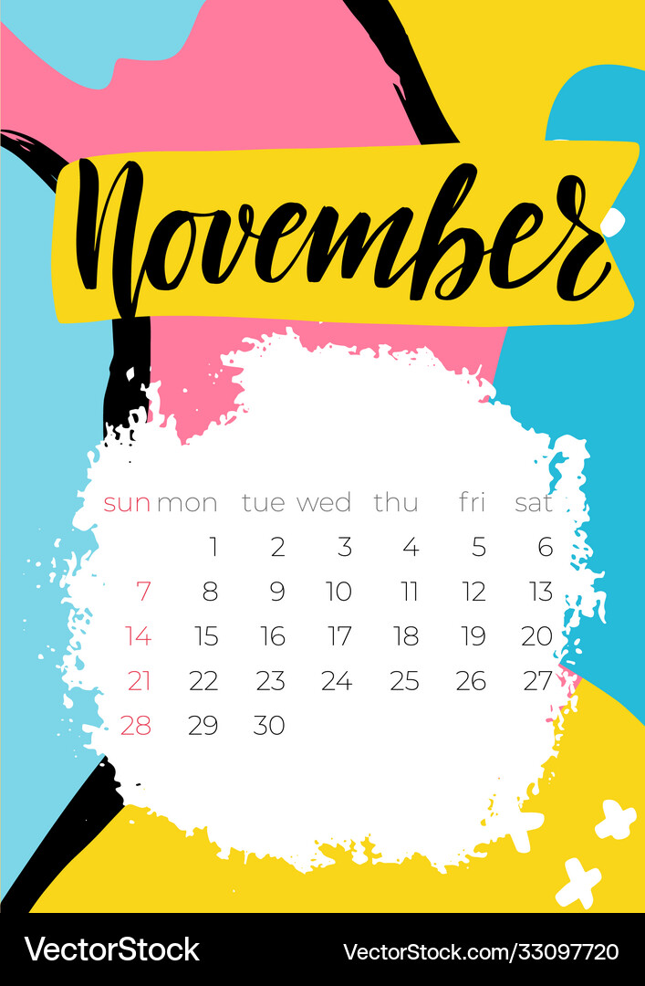Modern november 2021 calendar great design Vector Image