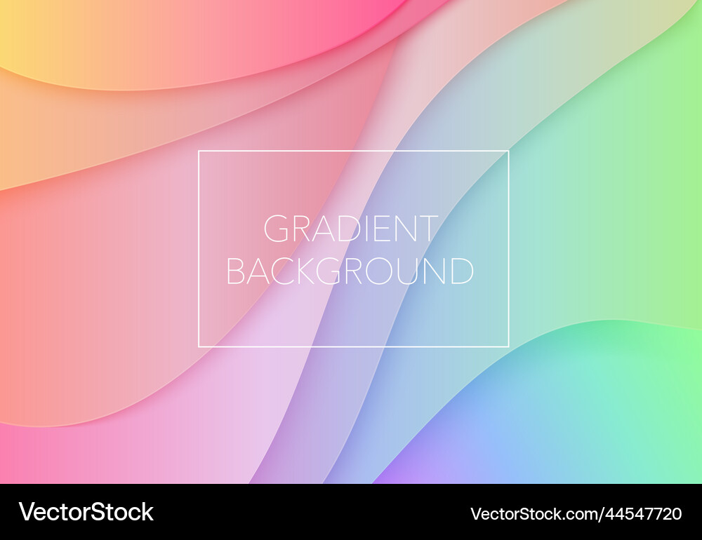 Paper art cartoon abstract waves trendy gradient Vector Image