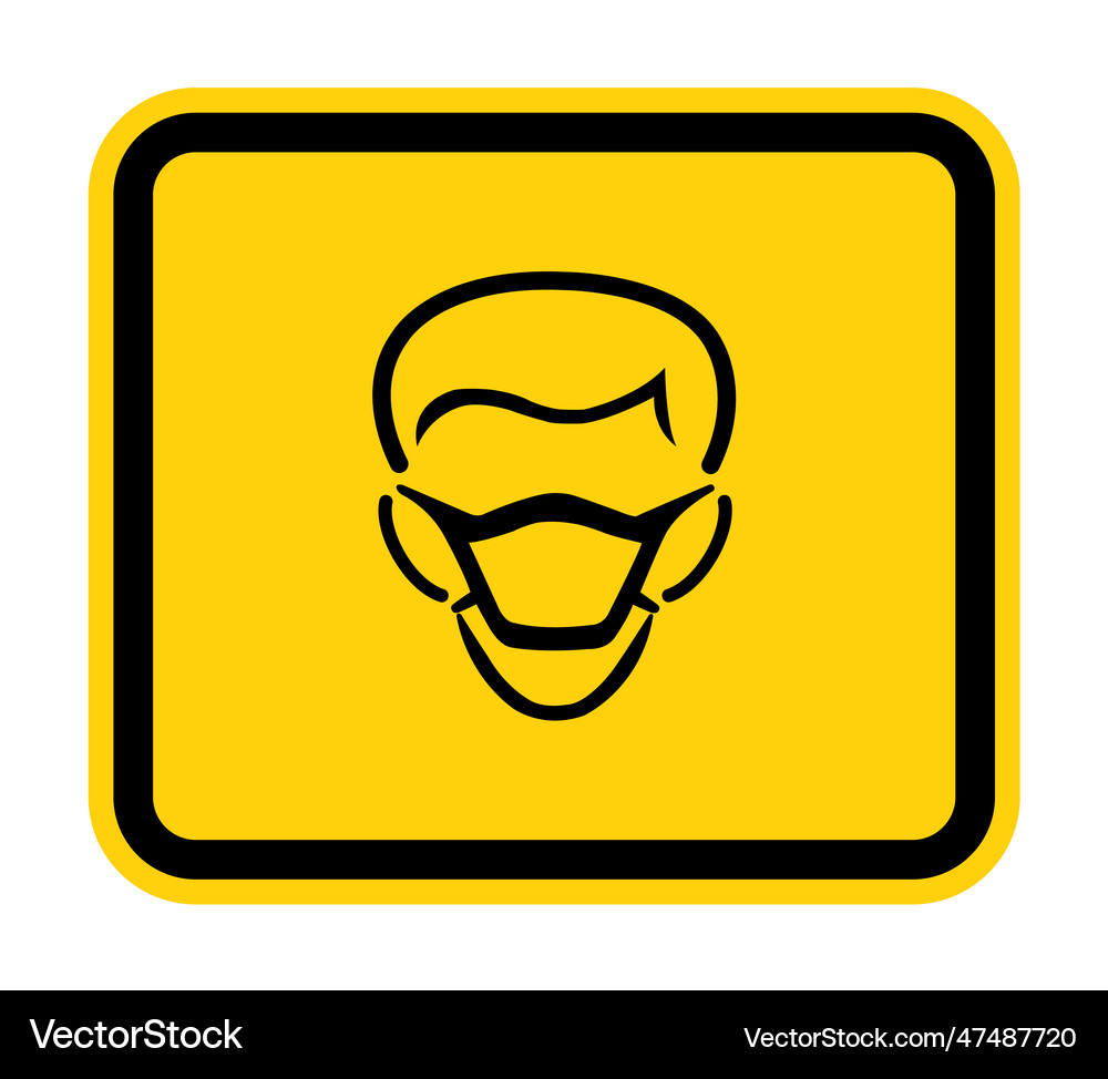 Ppe iconwear mask symbol sign isolate on white Vector Image