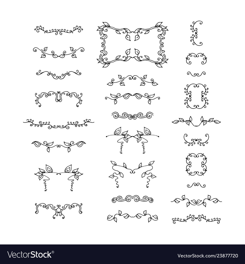Set hand-drawn design elements Royalty Free Vector Image